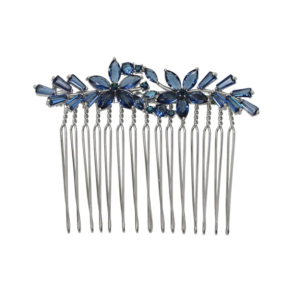 Faship Gorgeous Light Blue Rhinestone Crystal Floral Hair Comb ...