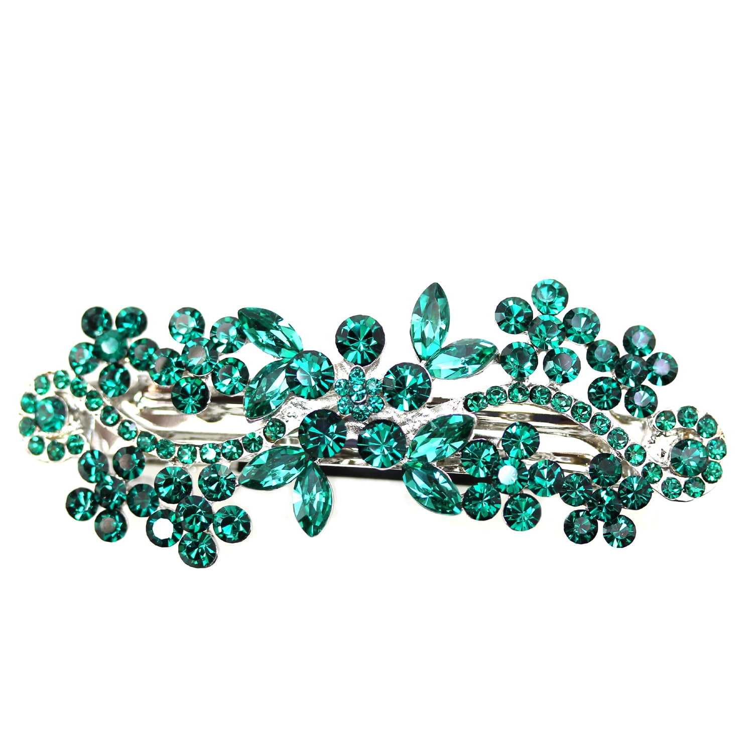 Faship Gorgeous Emerald Green Crystal Hair Barrette Clip - Walmart.com