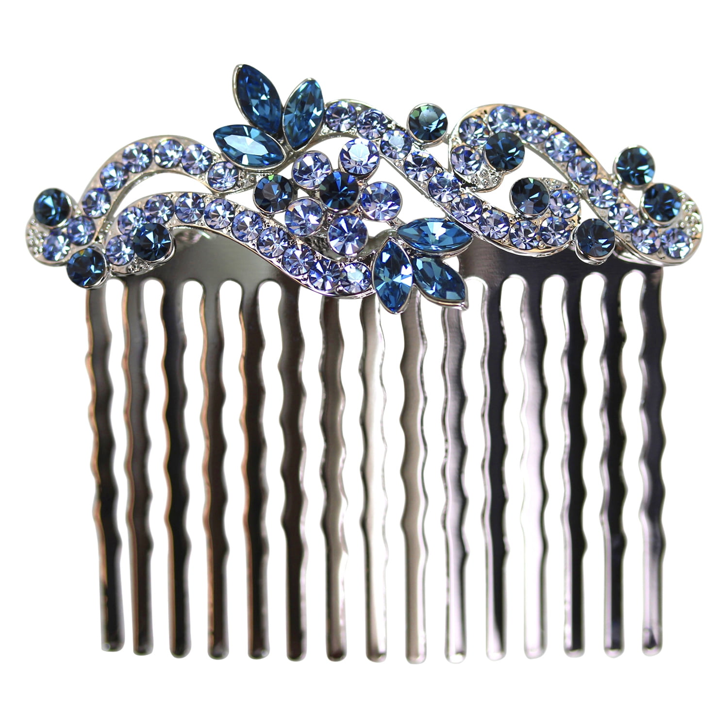 Faship Gorgeous Navy Blue Floral Hair Comb - Walmart.com