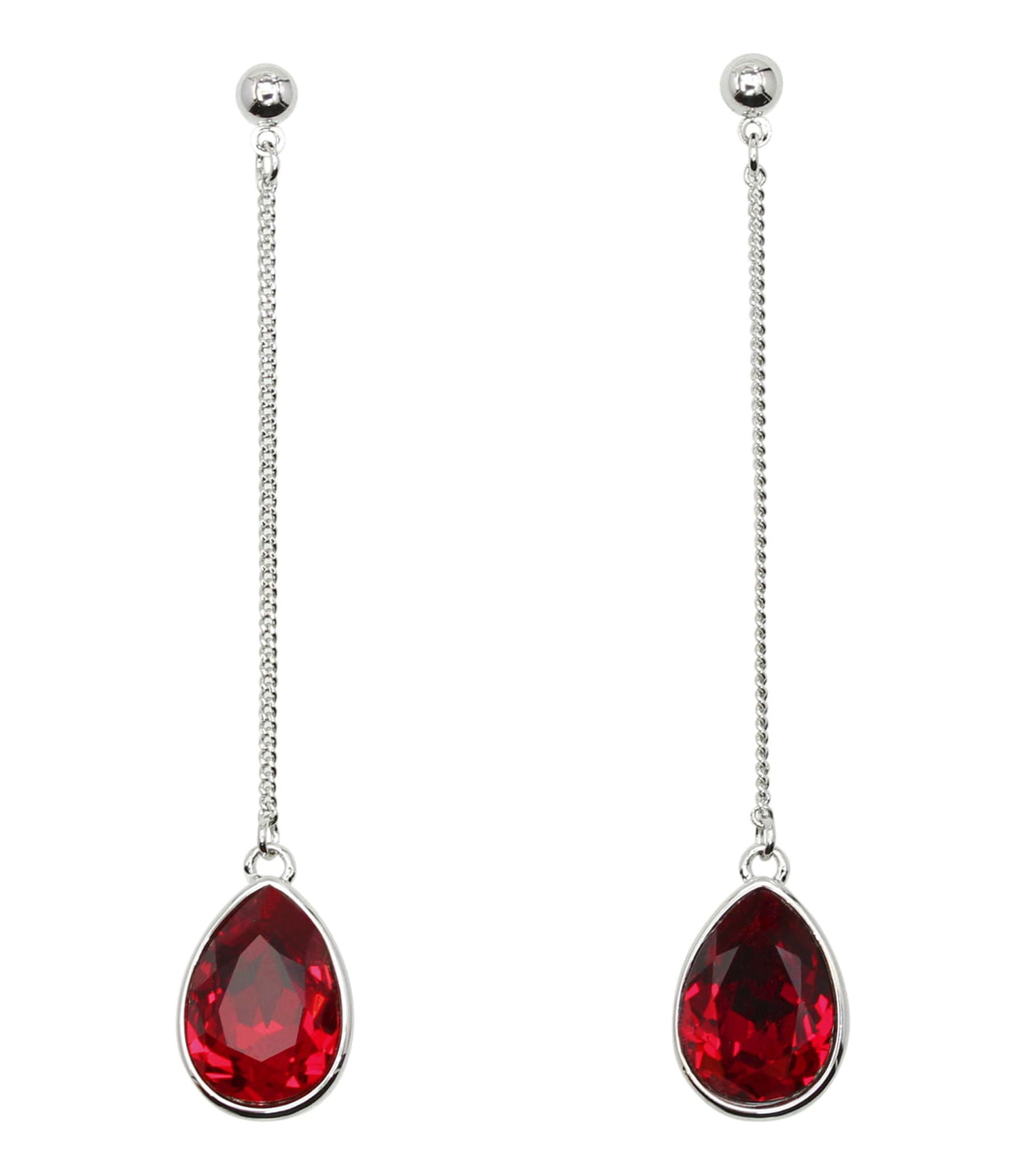 Faship Gorgeous Red Teardrop Rhinestone Crystal Dangling Earrings ...