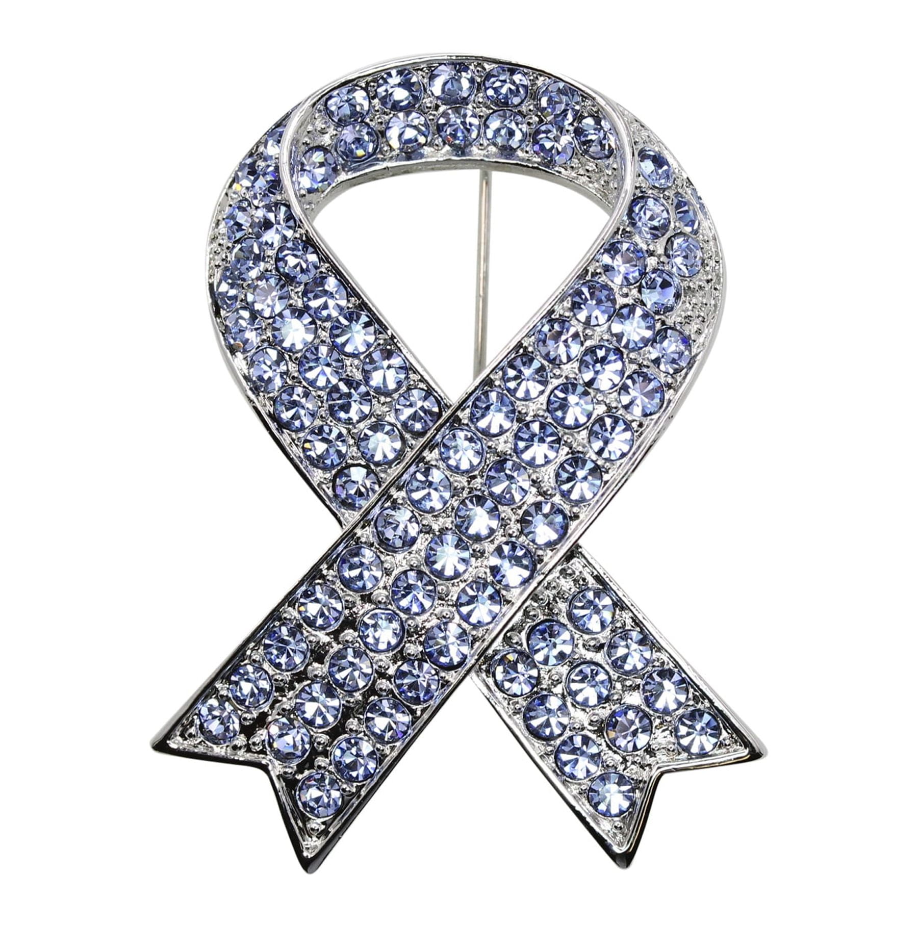 Faship Light Blue Crystal Prostate Cancer Awareness Ribbon Pin Brooch ...