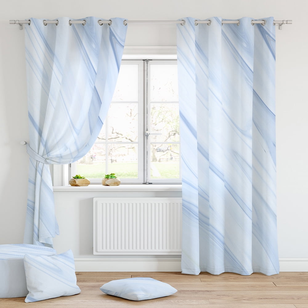 Fashnice 2Pcs 2Pc Privacy Window Curtain Energy Efficient Thick Solid ...
