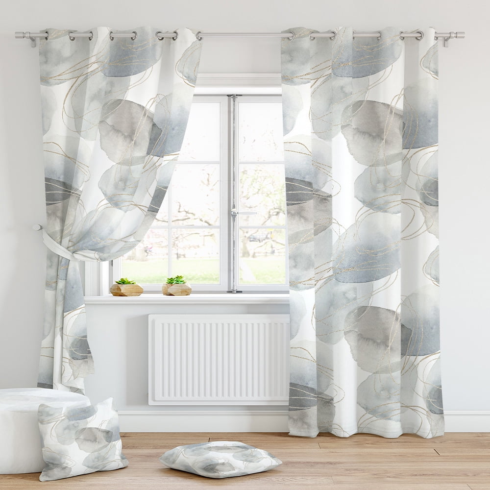 Fashnice 2Pcs 2Pc Privacy Window Curtain Energy Efficient Thick Solid ...