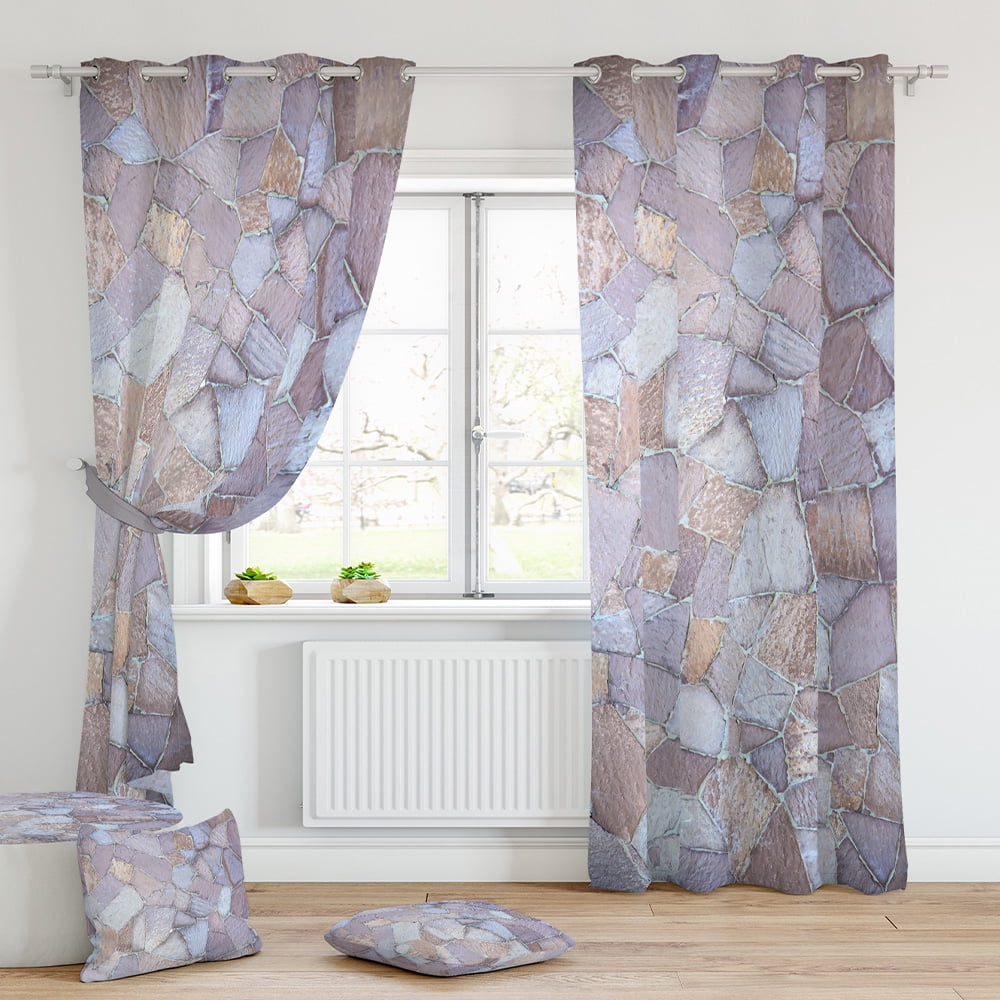 Fashnice 2Pcs 2Pc Privacy Window Curtain Energy Efficient Thick Solid ...