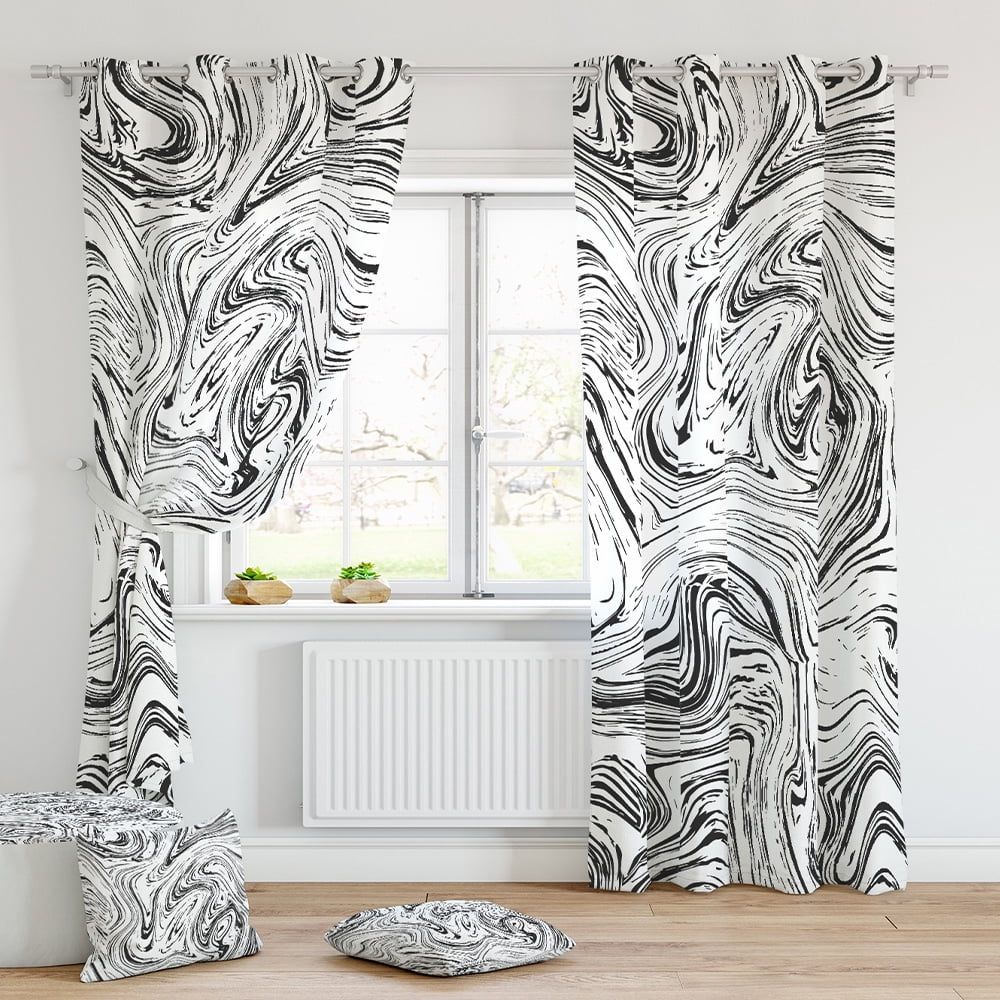 Fashnice 2Pcs 2Pc Privacy Window Curtain Energy Efficient Thick Solid ...