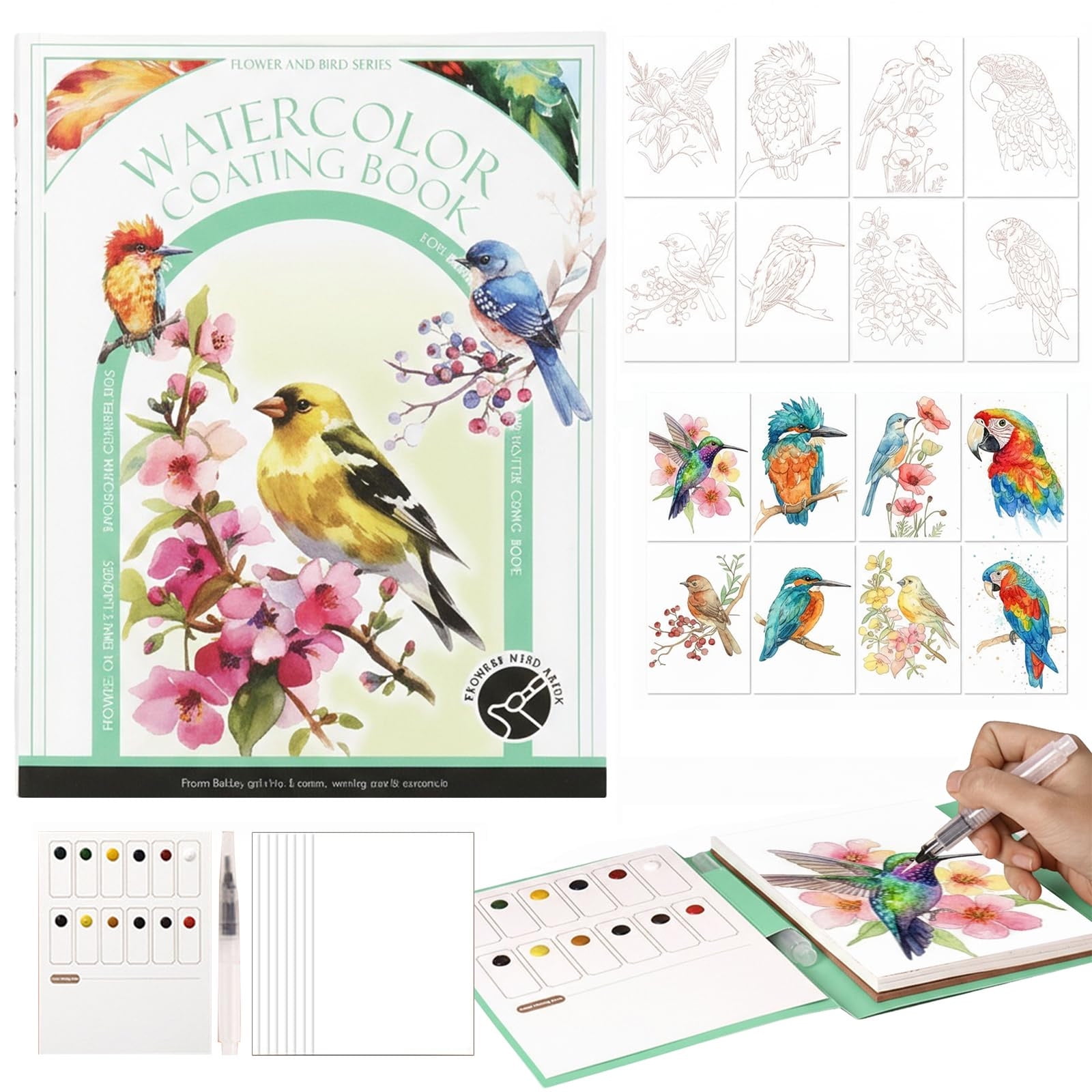 Fasiaou 1 Counts Breathly Stress Relief Watercolor Painting Kit for ...