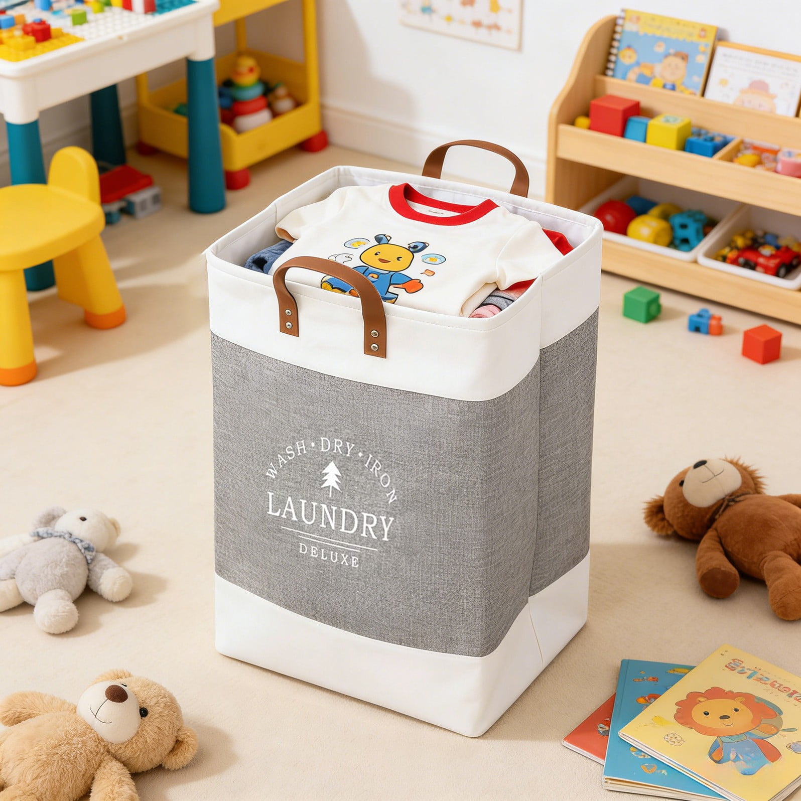 Fasiaou 1 Counts Folding Laundry Hamper with Handles, Space Saving ...