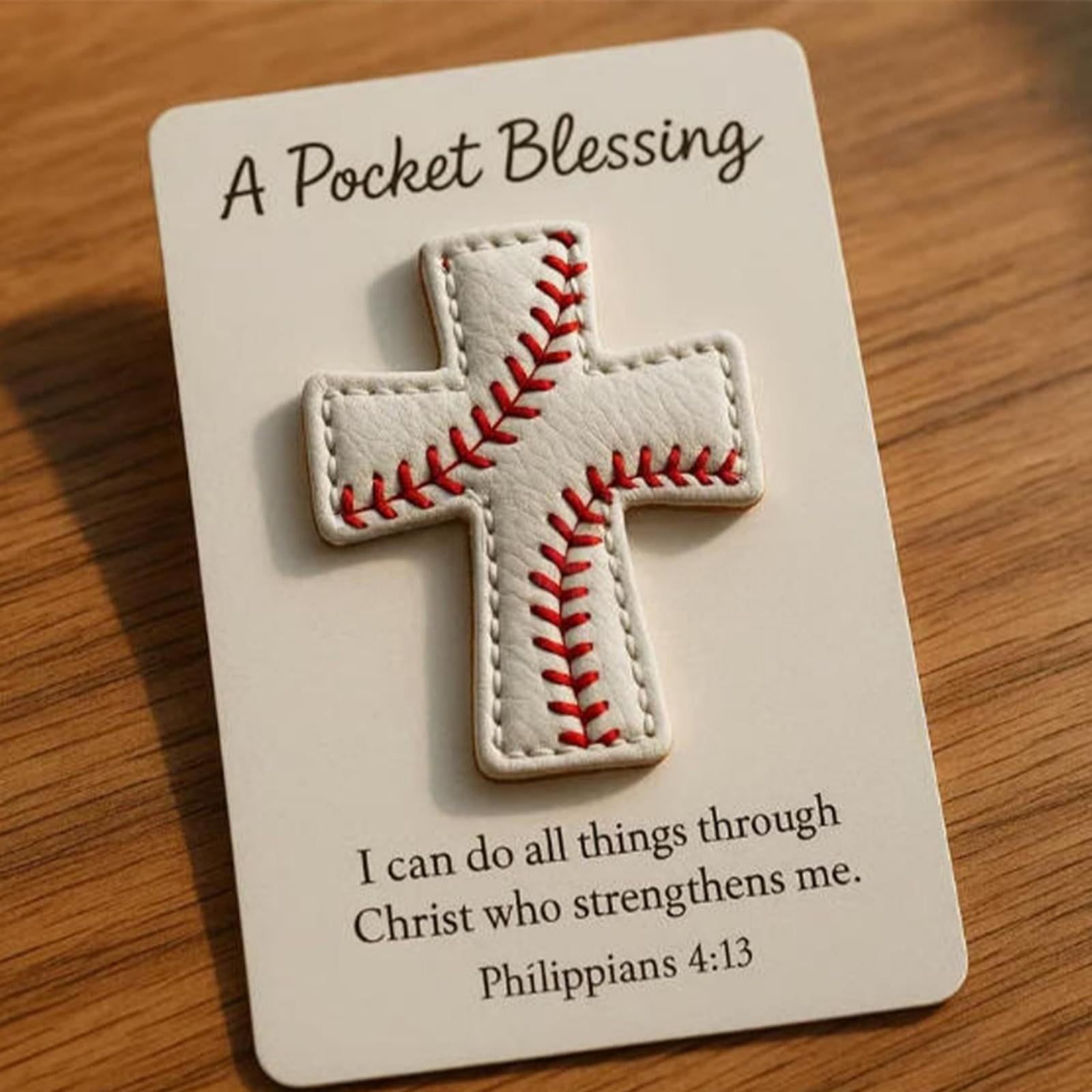 Fasiaou 2 Counts Baseball Pocket Blessing Keychain Inspirational Sports ...