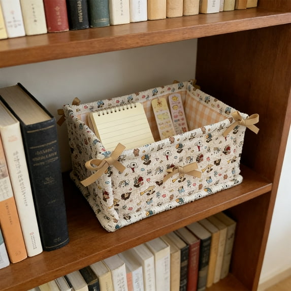 Fasiaou 2 Counts Cotton Storage Basket Organizer with Handles for Home ...