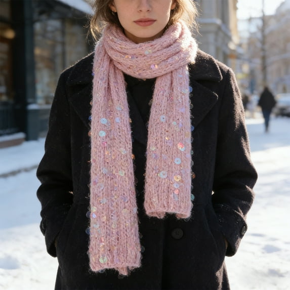 Fasiaou 2 Counts Pure Cotton Sequin Yarn Hand Knitting Kit with Sparkly ...