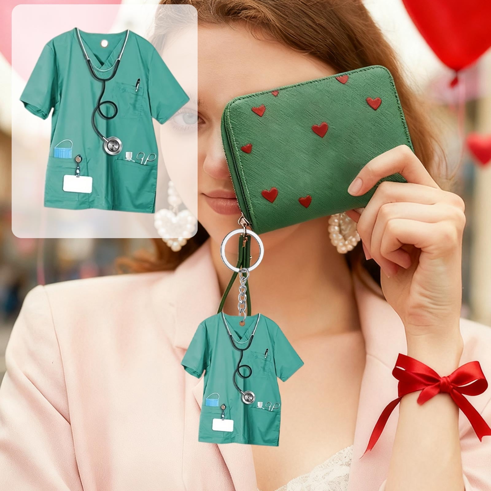 Fasiaou 3 Counts Custom Nurse Uniform Acrylic Keychain Pendant ...