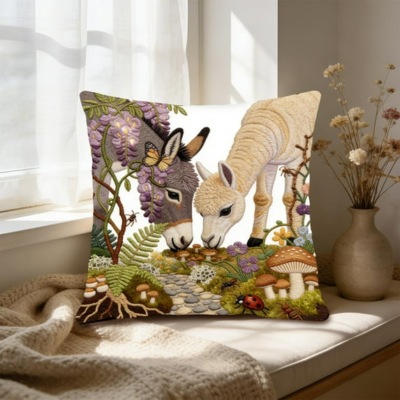 Fasiaou 4 Counts Animal Theme 3D Printed Decorative Pillow Cover 18 ...