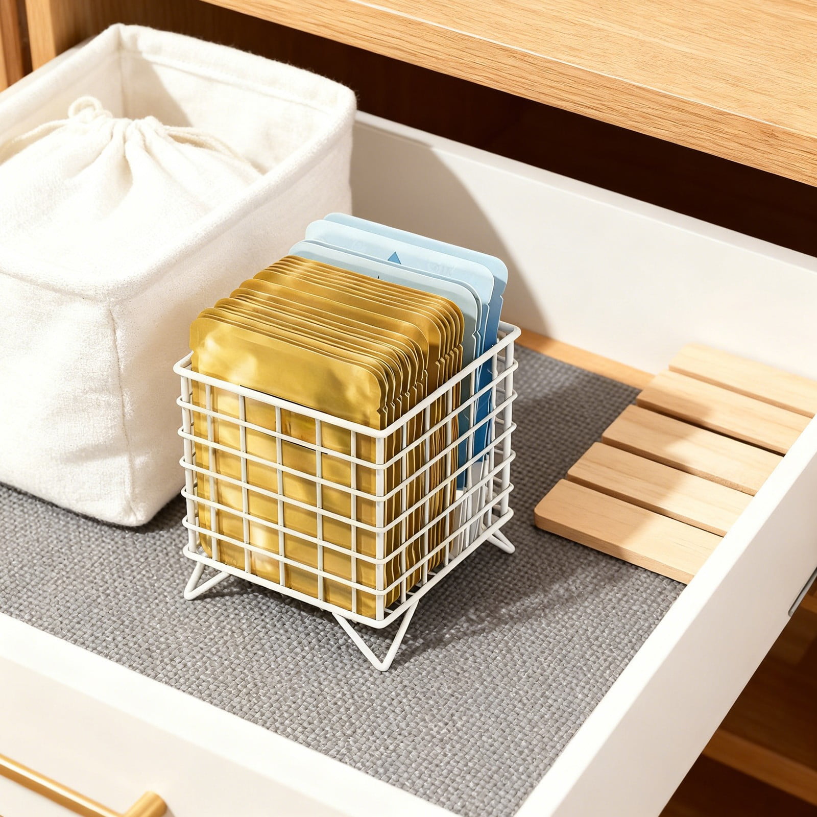 Fasiaou 4 Counts Iron Storage Basket, Rustproof & Waterproof Mesh ...