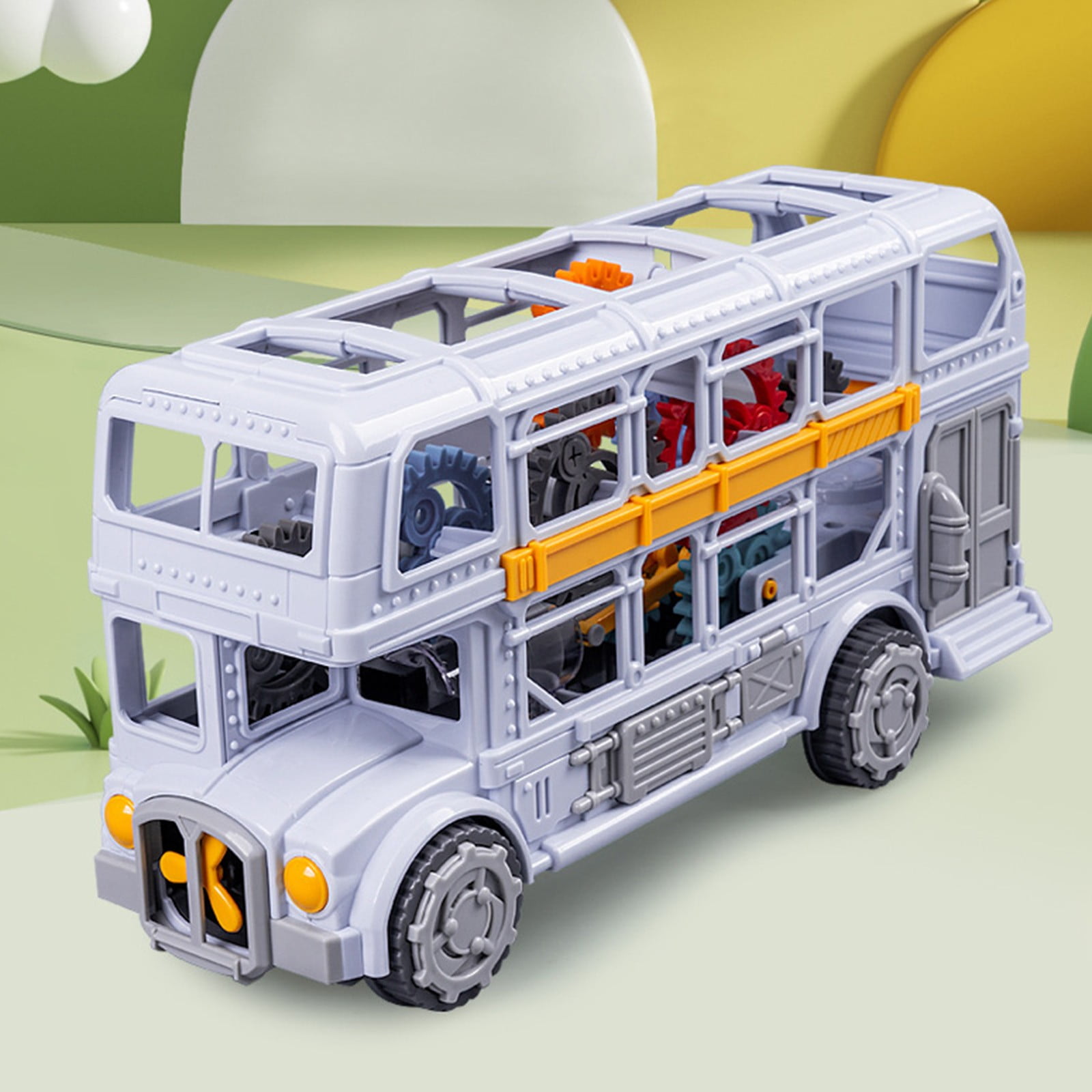 Fasiaou Double Decker Bus Toy with Universal wheel, Lights & Sounds ...