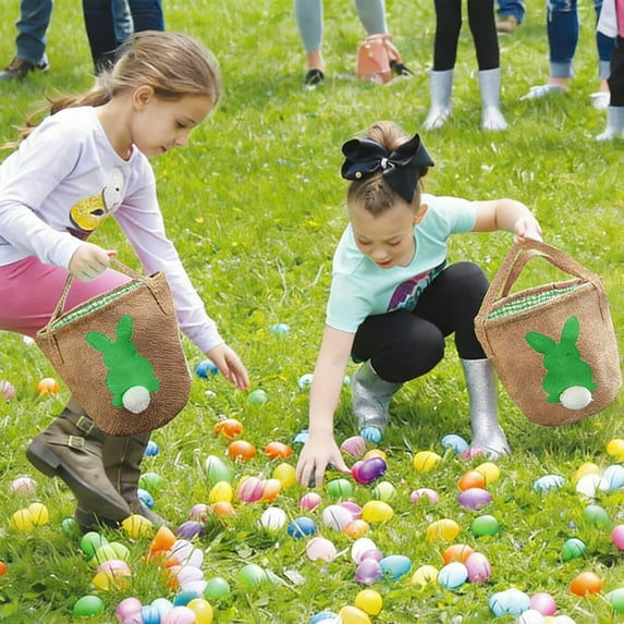 Fasiaou Easter Bunny Bag,Easter Basket Bunny Canvas Bag Eggs Gift ...