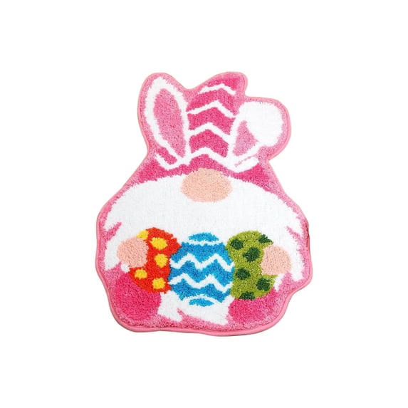 Fasiaou Easter Bunny Egg Shaped Bathroom Mat with Non-Slip Backing for ...