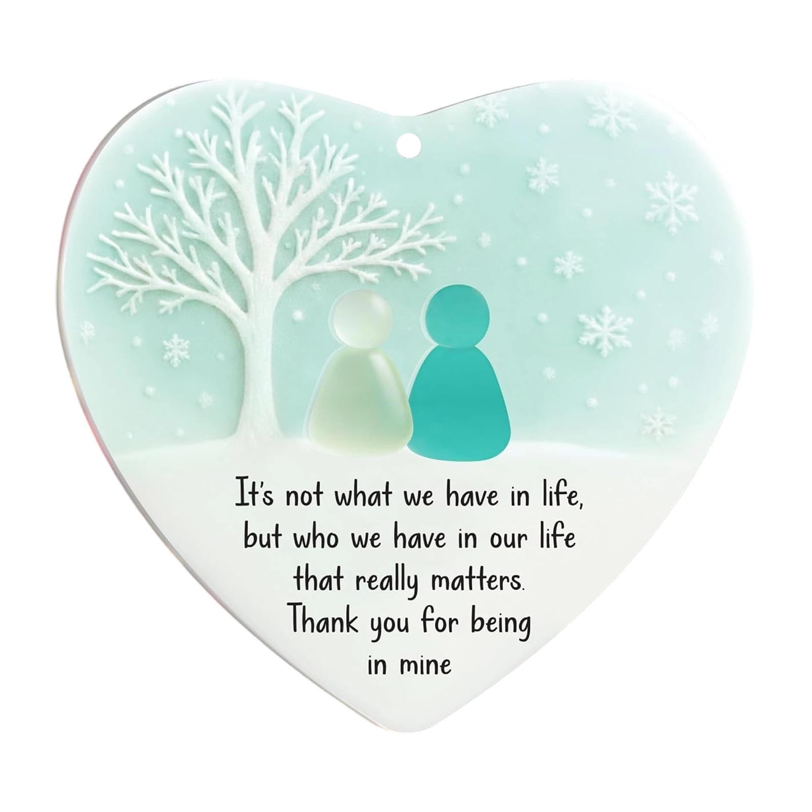 Fasiaou Heart-Shaped Sea Glass Friendship Decor, Christmas Tree Hanging ...