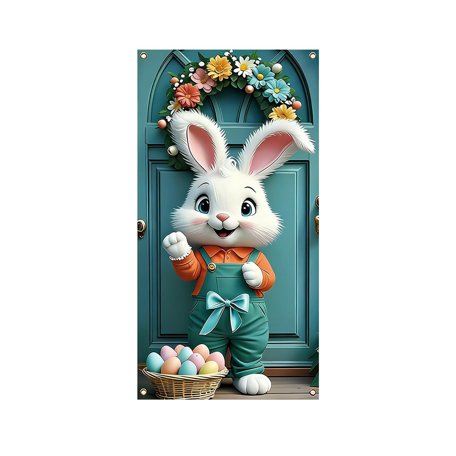 Fasiaou Large 35x72 Inch Easter Themed Door Curtain for Indoor Outdoor ...