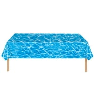 Ocean Waves Plastic Tablecloth Blue Water Print Table Cover Ocean ...