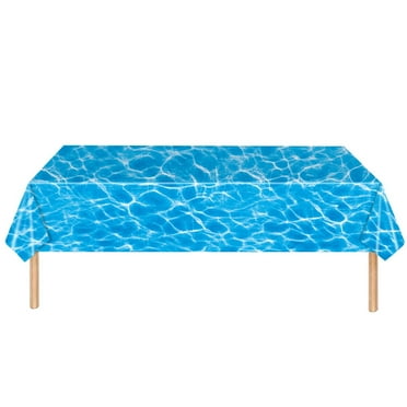 Ocean Waves Plastic Tablecloth Blue Water Print Table Cover Ocean ...