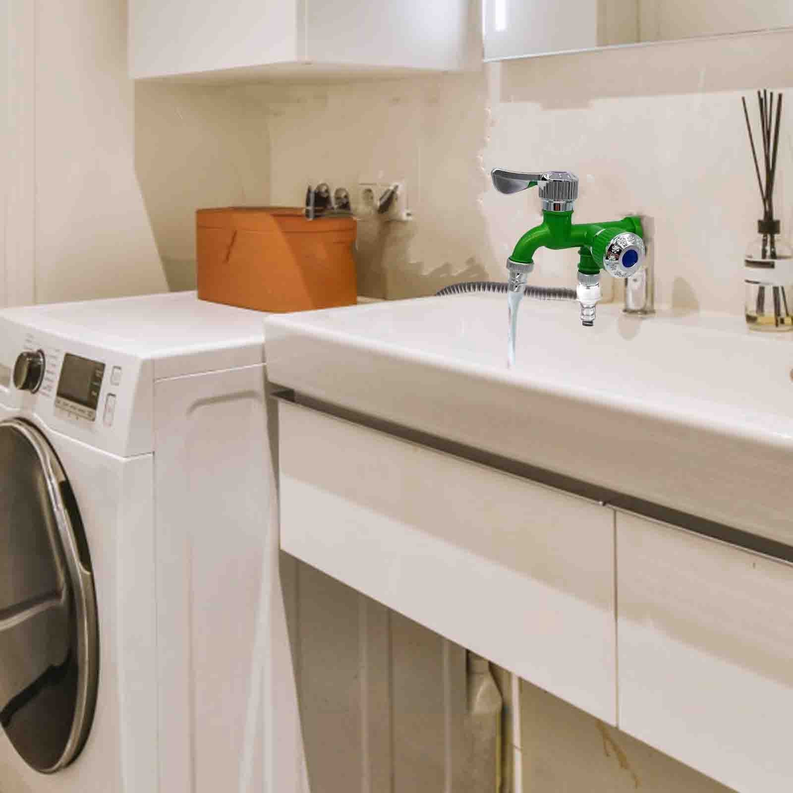 Fasiaou Plastic Washing Machine Faucet 4 Points Double Head Dual Use ...