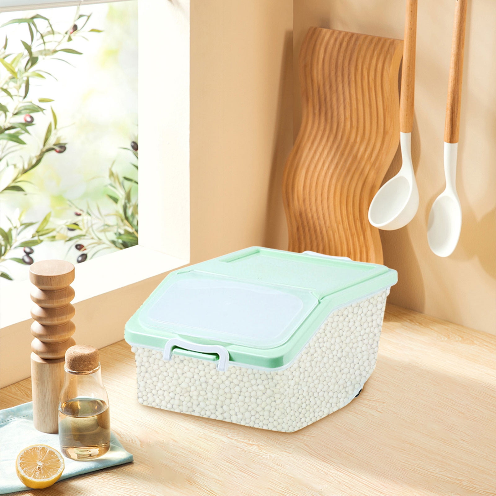 Fasiaou Rice Bucket Household Insect-proof Sealed Canned Rice Jar Rice ...