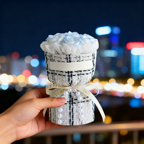 Fasiaou Rose Simulation Flowers Mini Bouquet Valentines Day Gift To ...