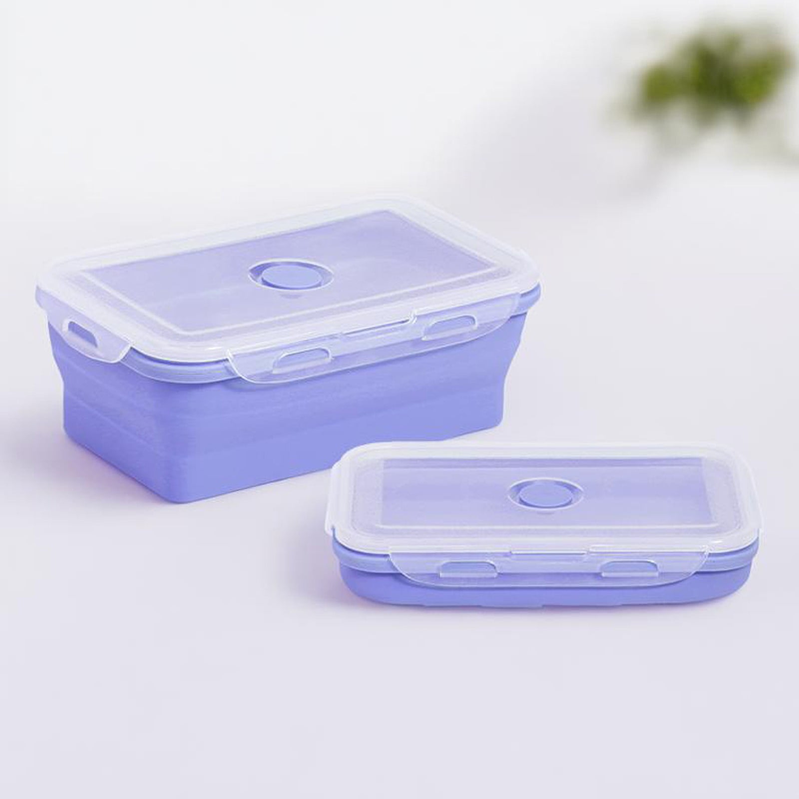 Fasiaou Silicone Lunch Box Bento Box, Collapsible Folding Food Storage ...