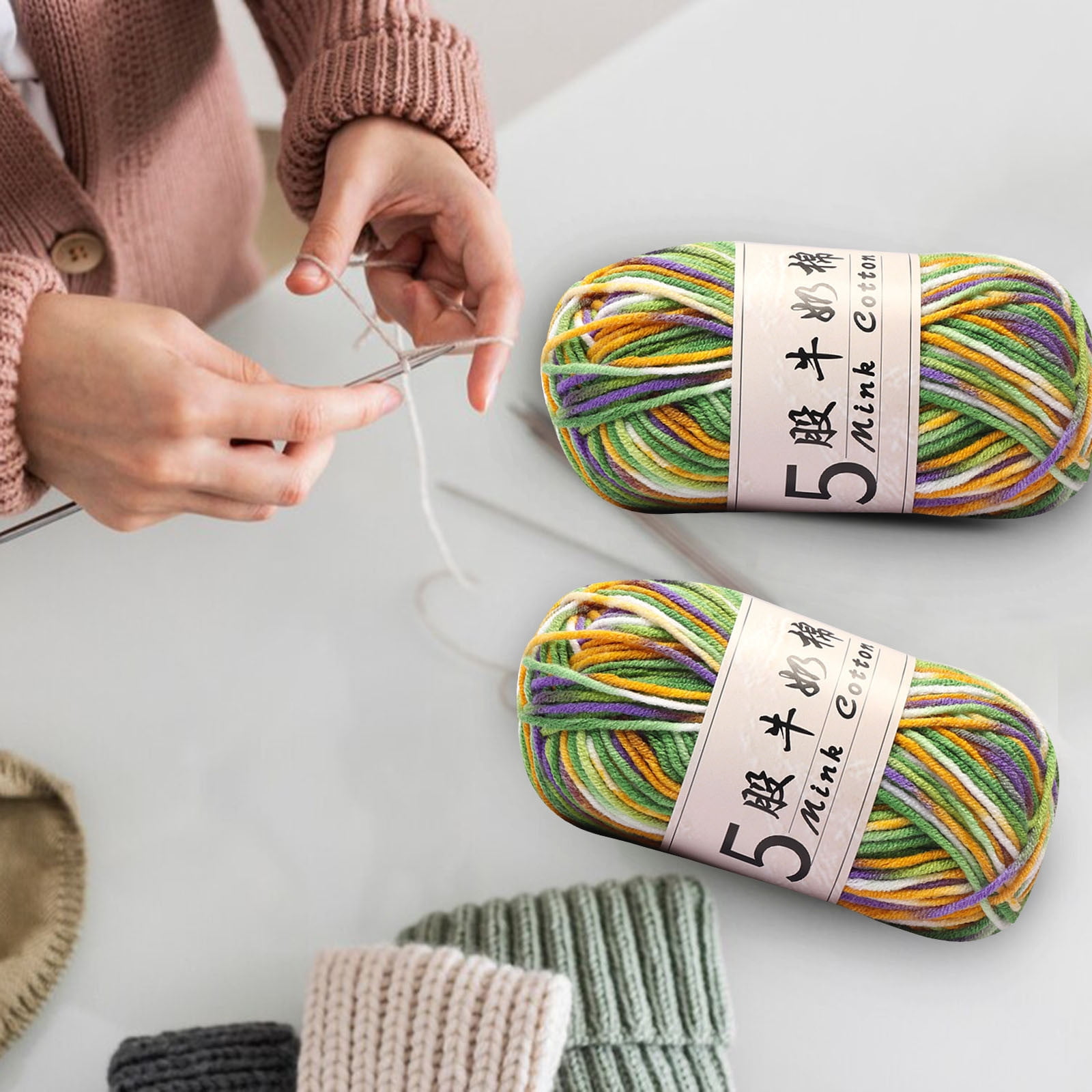 Fasiaou Soft Baby Yarn for Crocheting, 5 Strands, 1mm Thick and 325m ...