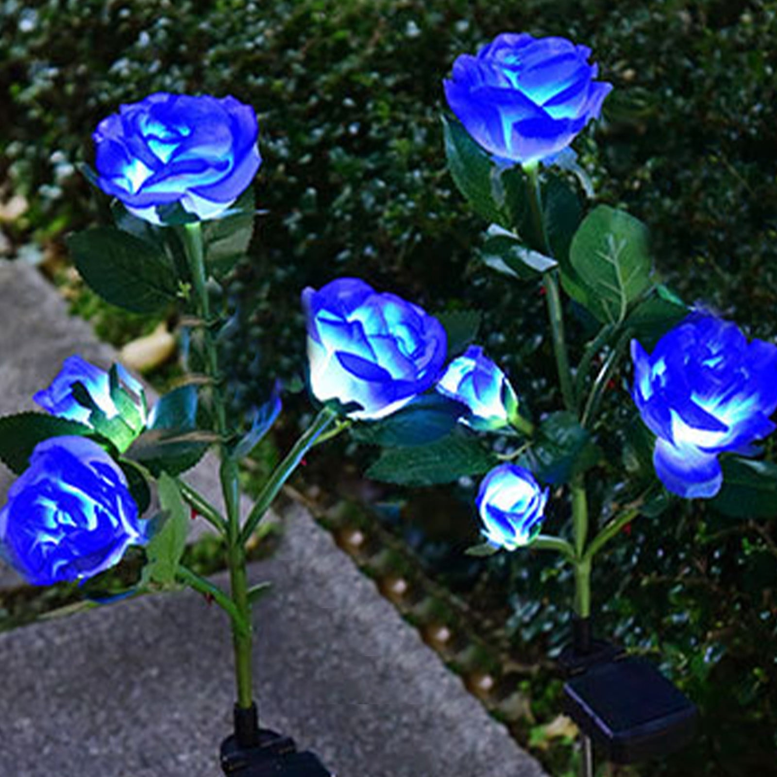 Fasiaou Solar Flower Lights Outdoor Garden Decor: 2 Pack 5 Colors ...