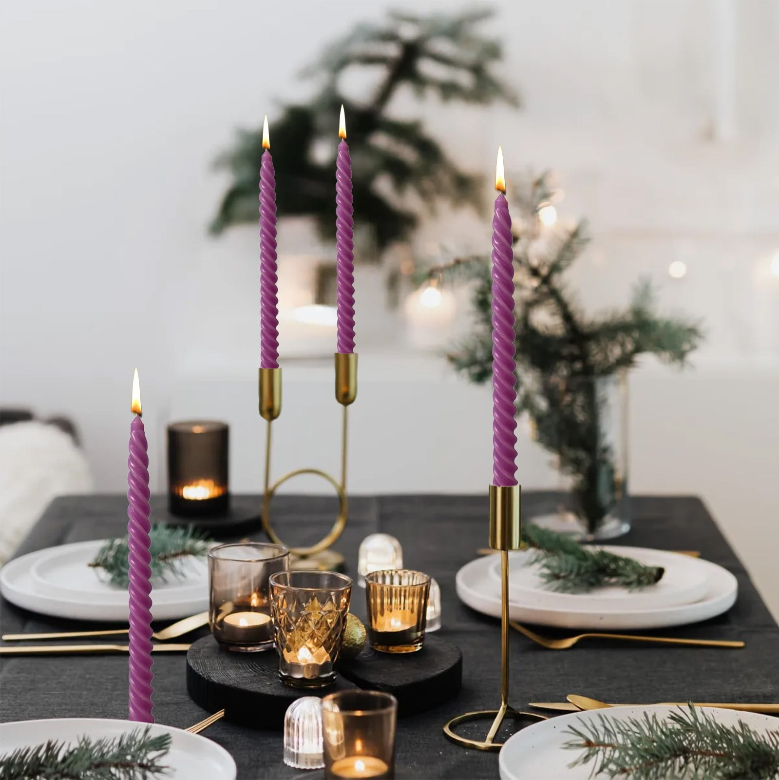 Fasiaou Spiral Taper Candles 6 inch-Set of 4 Tapered Candles, Dripless ...