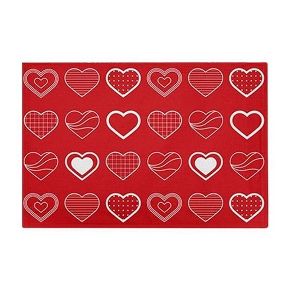 Fasiaou Valentine's Day Placemats,12x18 Inches Red Love Heart Table ...
