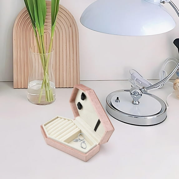 Fasiaou Velvet Coffin Necklace Jewelry Jewelry Storage Box Portable ...