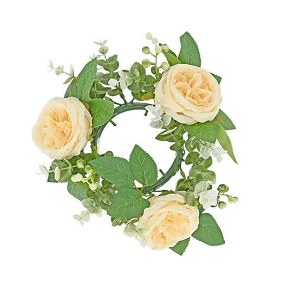 Fasiaou Wedding Candle Rings, Artificial Rose,Wreaths 3 Inch Center ...
