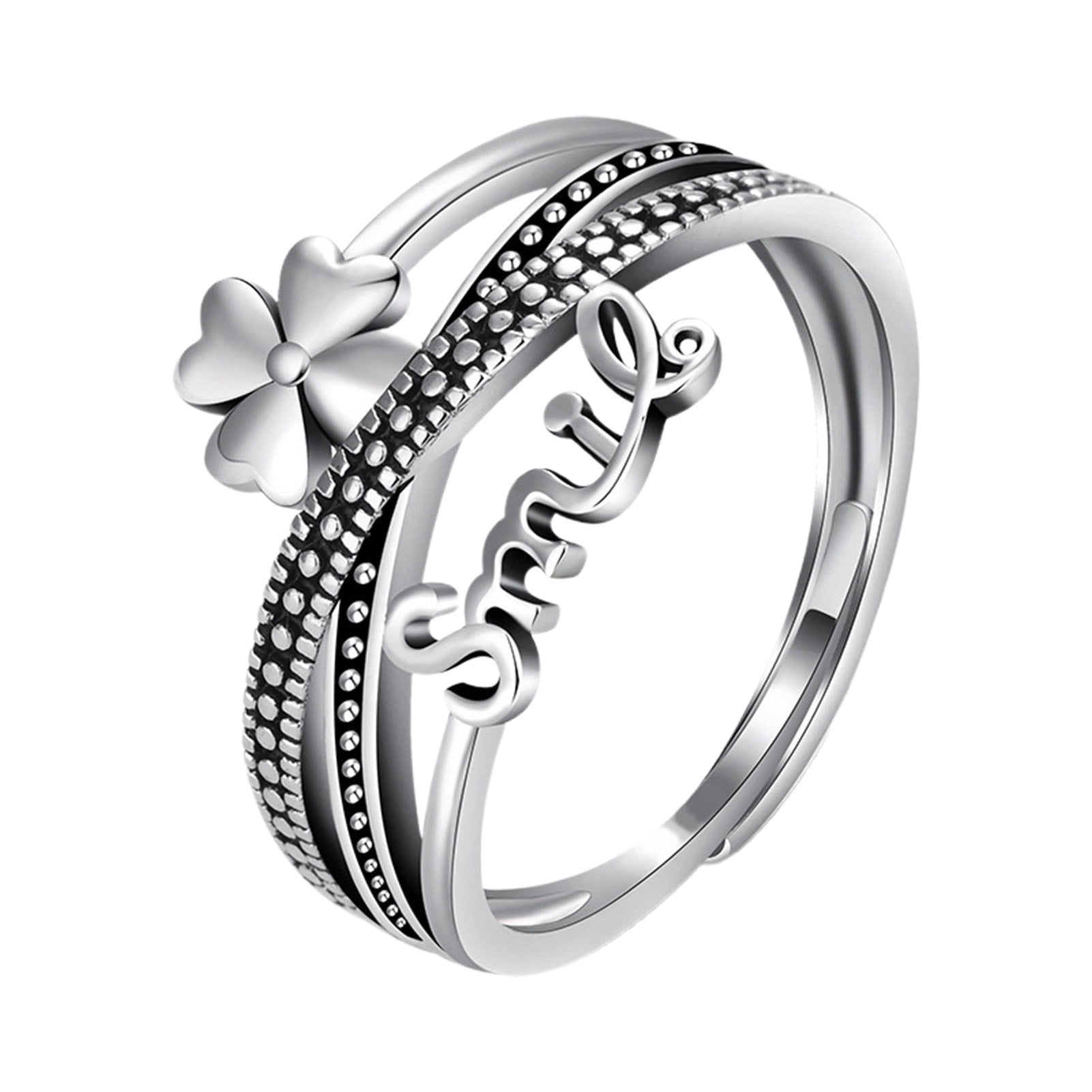 Fasijew Finger Ring Party Ring Skin-Touch Korean Style 4 Leaf Clover ...