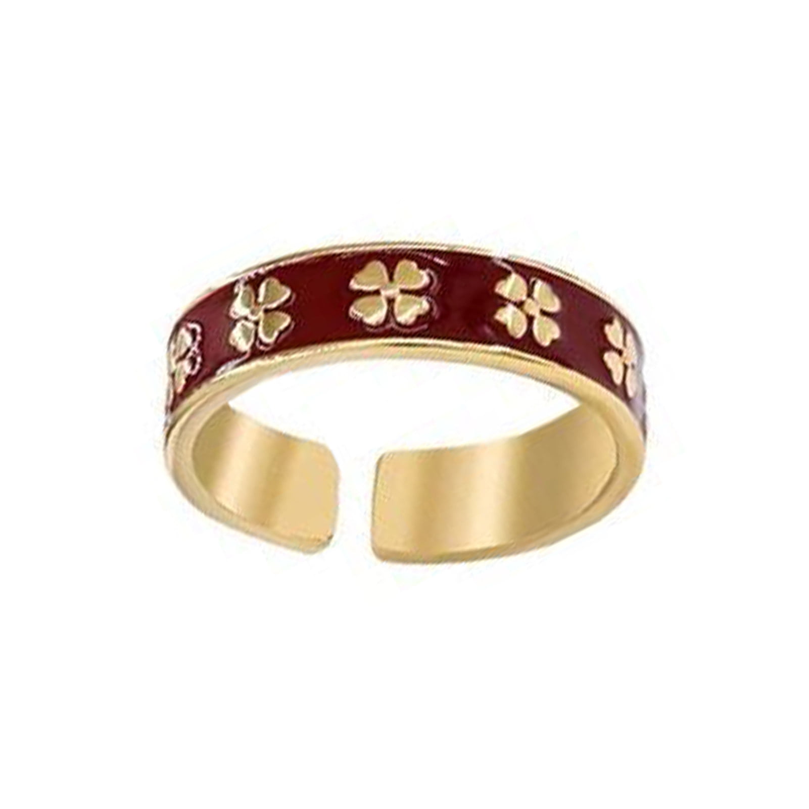Fasijew Ladies Ring Female Ring Red Enamel Adjustable Women Ring ...