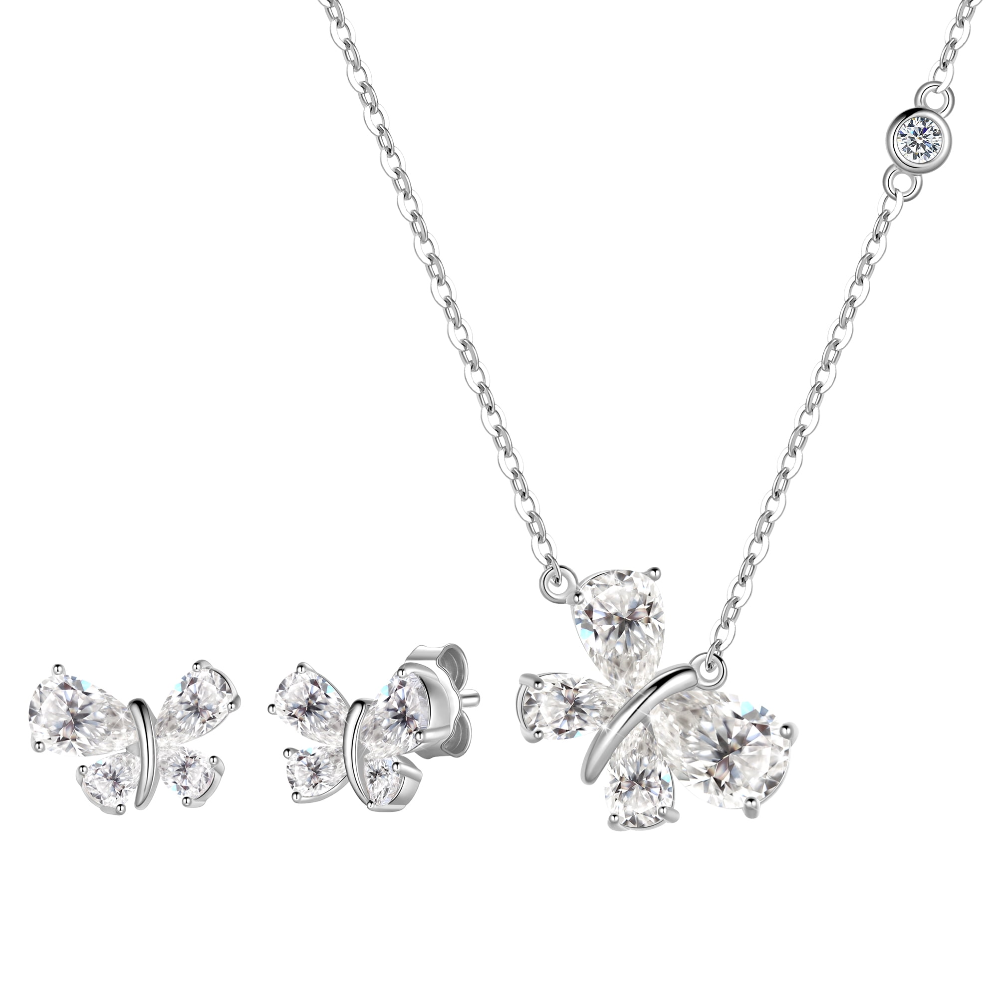 Fasjewly Butterfly Jewelry Set,Sterling Silver Butterflies Birthstone ...