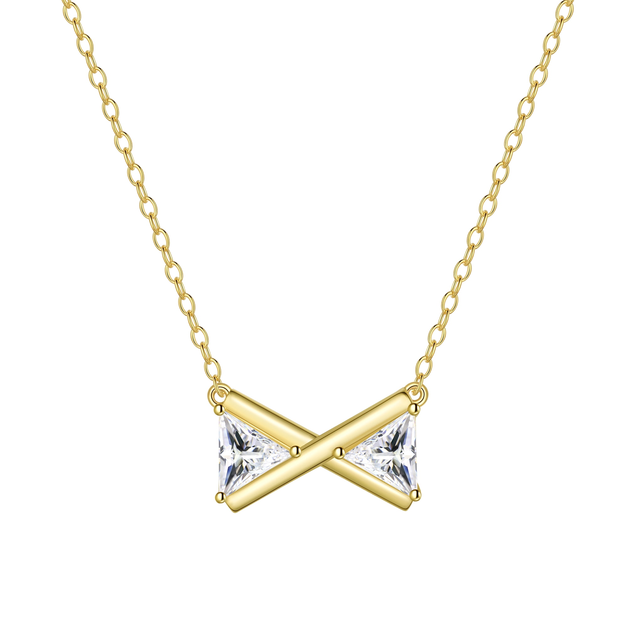 Fasjewly Gold Cute Danity Bow Necklace,Sterling Silver Delicate Trendy ...