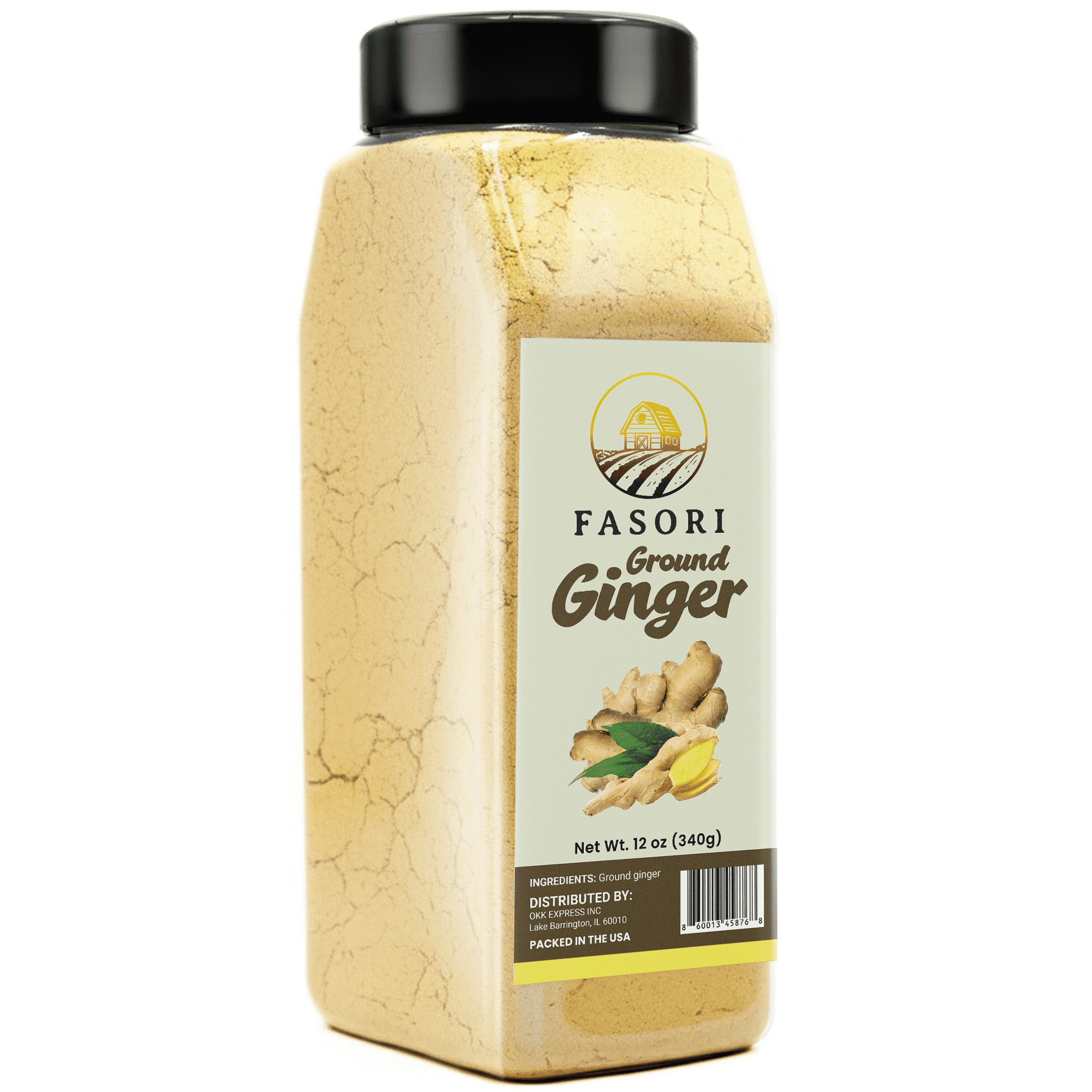 Fasori Ground Ginger Powder, 12 oz, Pure Ginger Root Spice, Aromatic ...