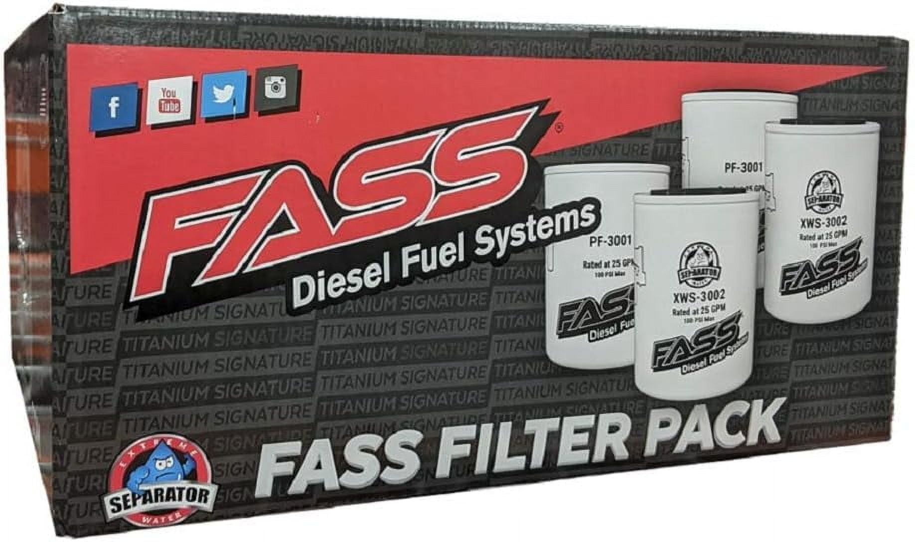Fass Fuel Systems Titanium Series Fuel Filter Pack, Diesel Water ...