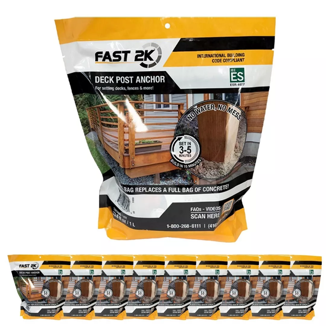 Fast 2K Deck Post Mix Expanding Foam Concrete Alternative for Deck Post Fence Post Mailbox Playground Equipment Installs. Fast Setting Post