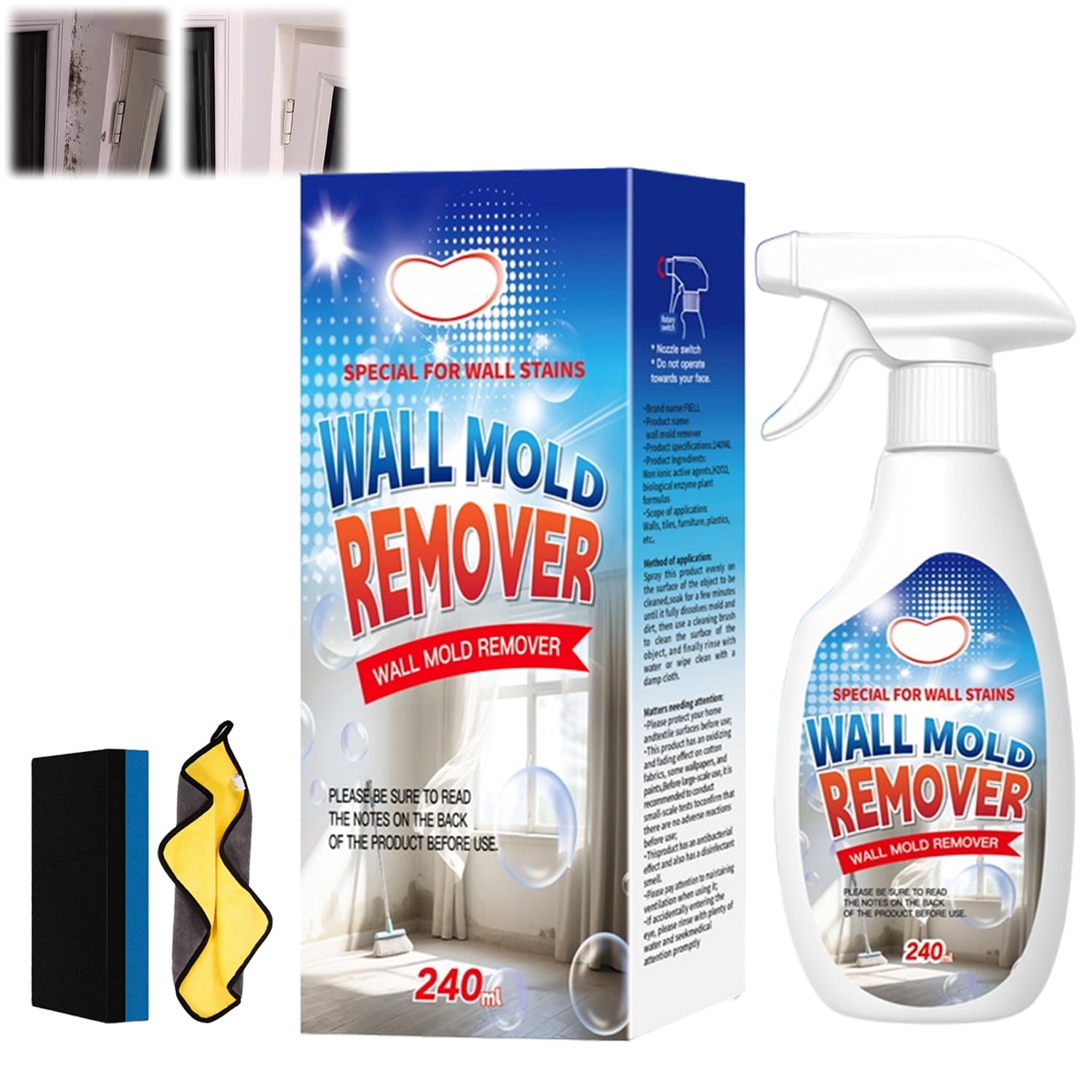 Fast Acting Anti Wall Cleaner Spray, 8.1 Fl oz Highly Effective Removal ...