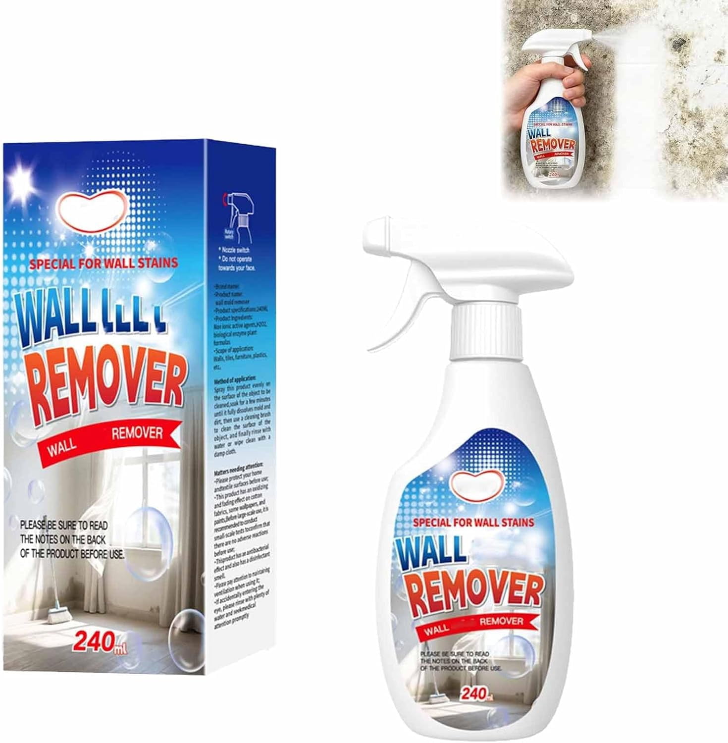 Fast Acting Anti Wall Cleaner Spray, 8oz Highly Effective Removal Spray ...