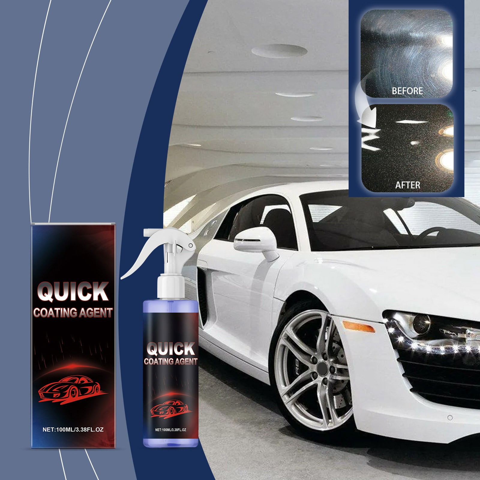 Fast-Acting Car Brightener & Protectant Spray - 100ml Bottle - Instant ...