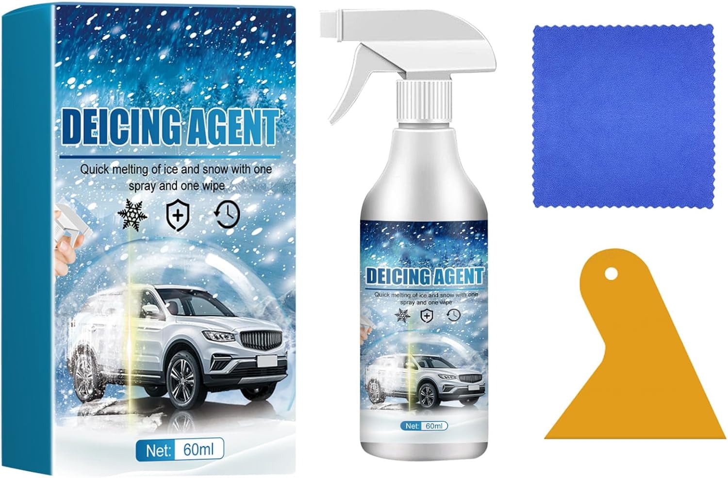 Fast-Acting De-Icer Spray for Car Windshield – 60ml Ice & Snow Melting ...