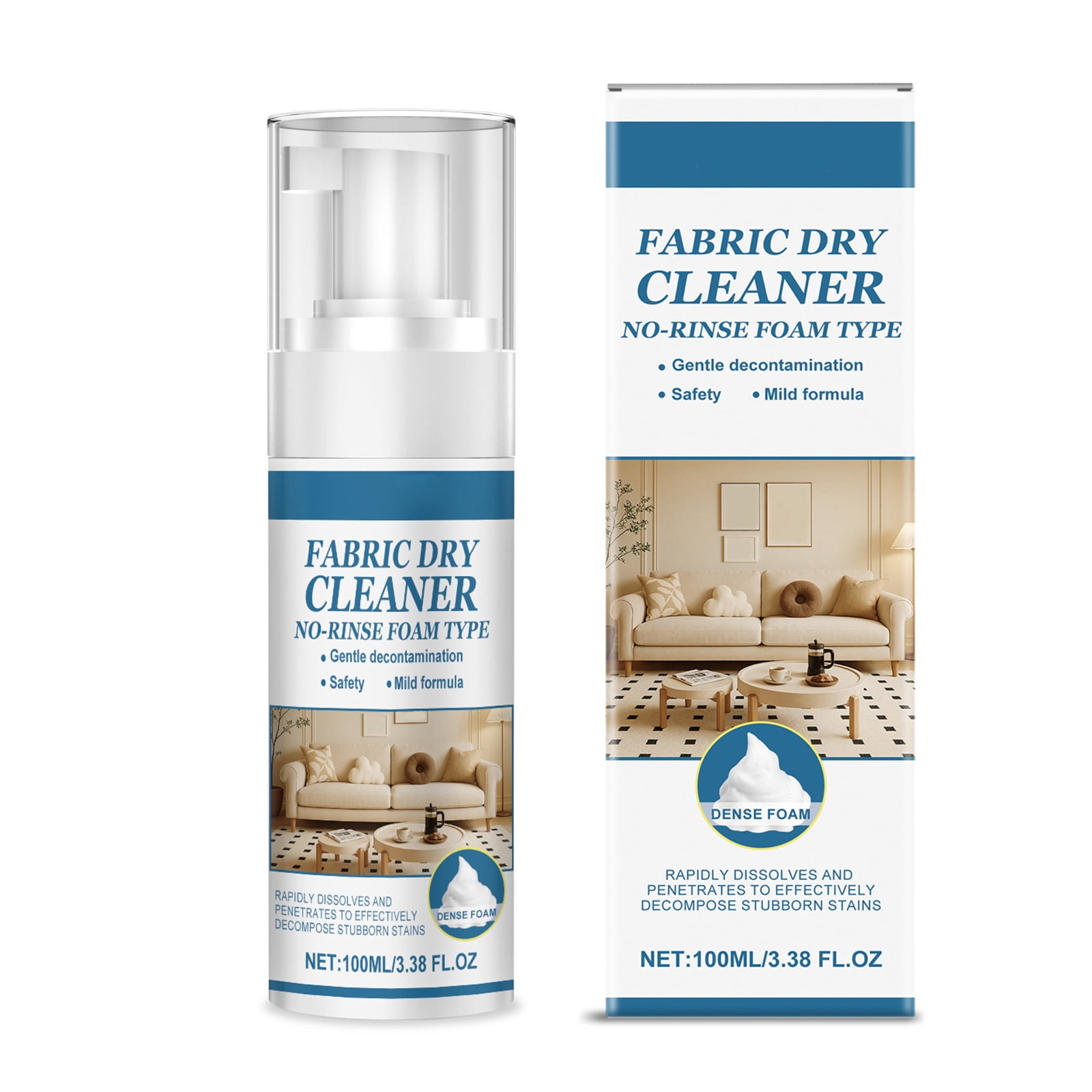 Fast Acting Fabric Cleaner Waterless Dry Cleaner Not Water Needed 100ml ...