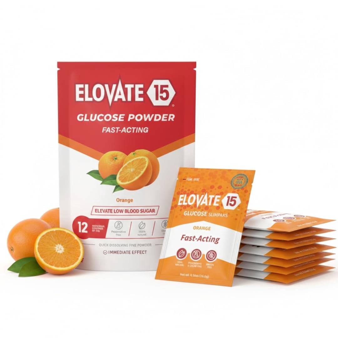 Fast Acting Glucose Powder, Orange - Quick Dissolving, 15g Pure, Gluten ...