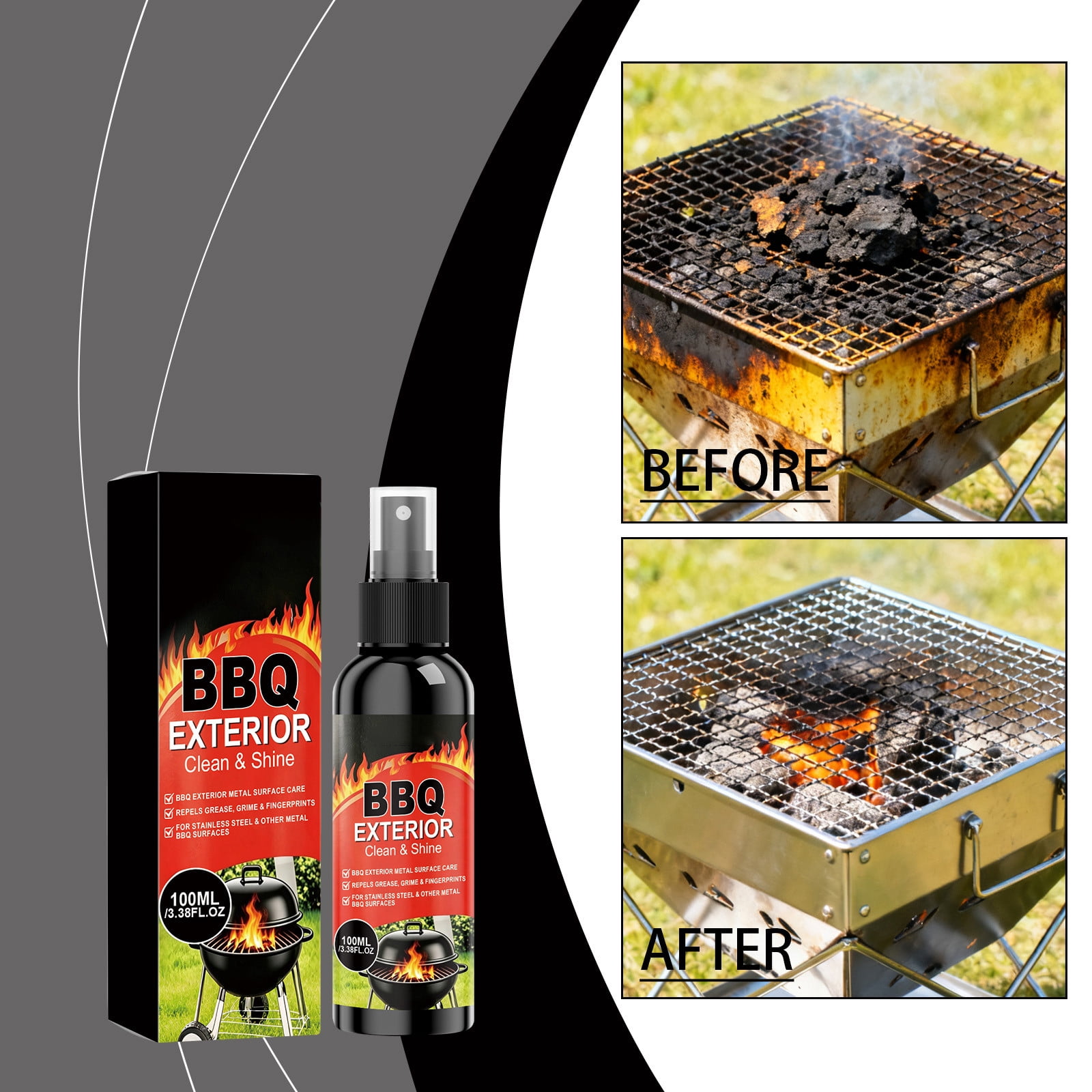 Fast-Acting Heavy-Duty Grill Degreaser Spray,100ml BBQ Grill Cleaner ...