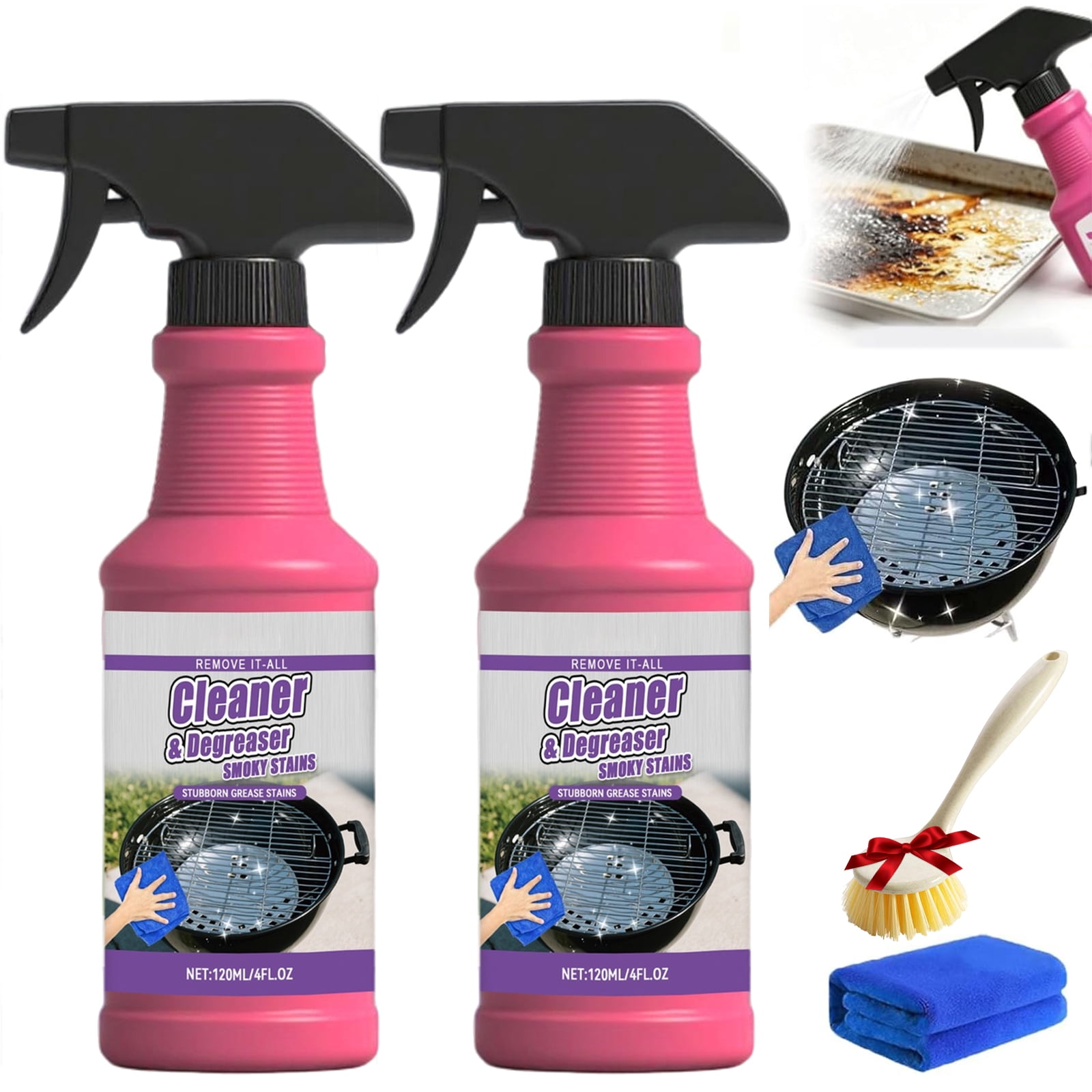 Fast-Acting Heavy-Duty Grill Degreaser Spray, BBQ Grill Cleaner Spray ...
