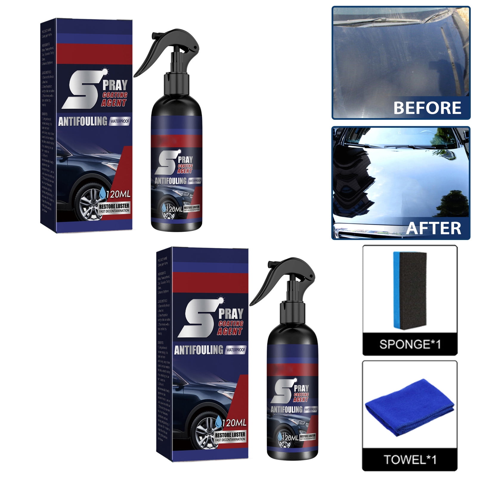 Fast-Acting Liquid Ceramic Coating Spray - 120ML Nano Technology Car Wax with Hydrophobic ...